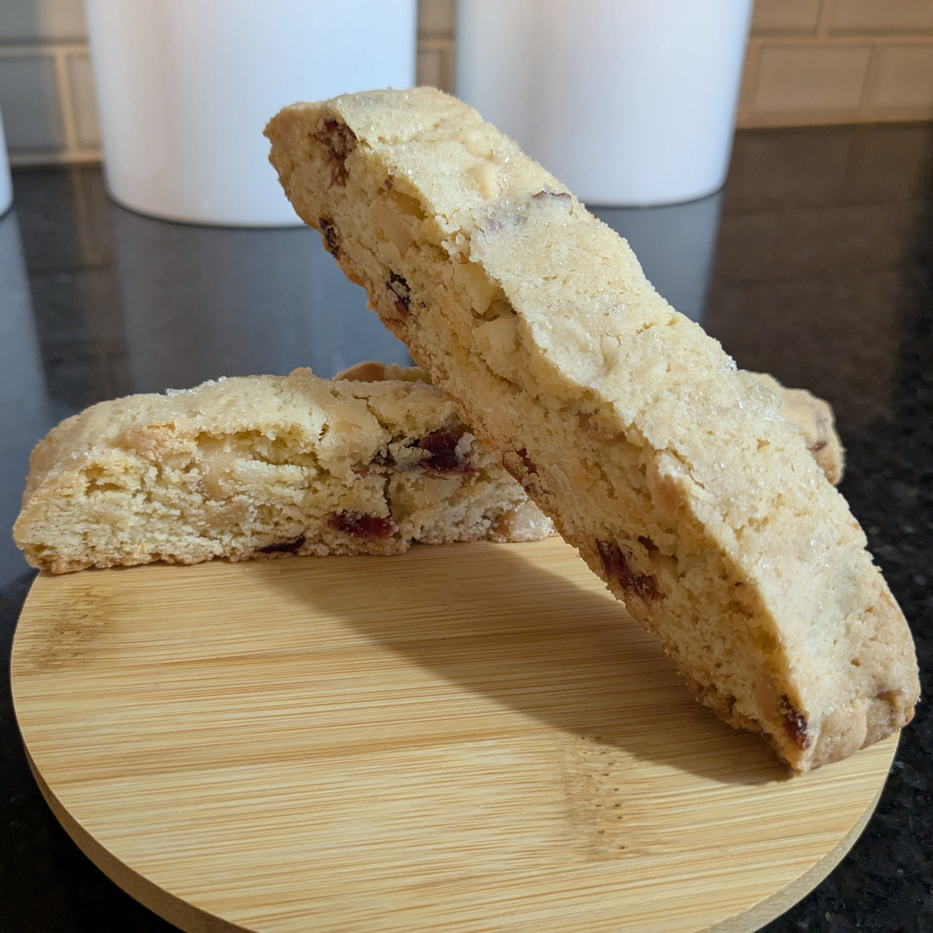 Cranberry Macadamia Nut & White Chocolate Biscotti | Honey Bear Tea